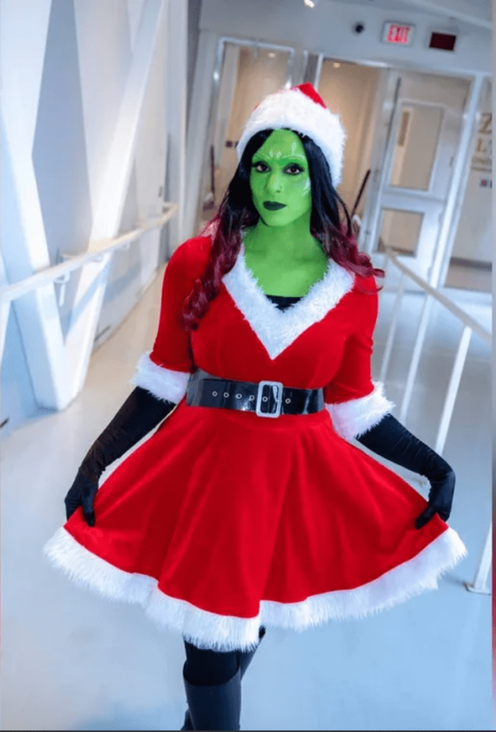 Christmas Gamora cosplay by Sheba